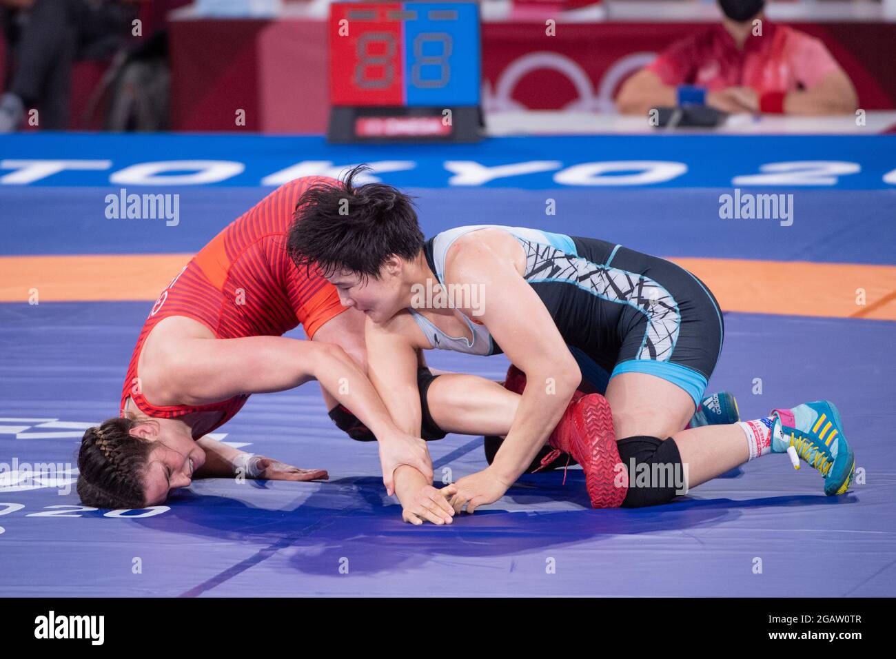 GRAY Adeline Maria (USA) vs MEDET KYZY Aiperi (KGZ), Wrestling women's freestyle 76 kg semifinal ...