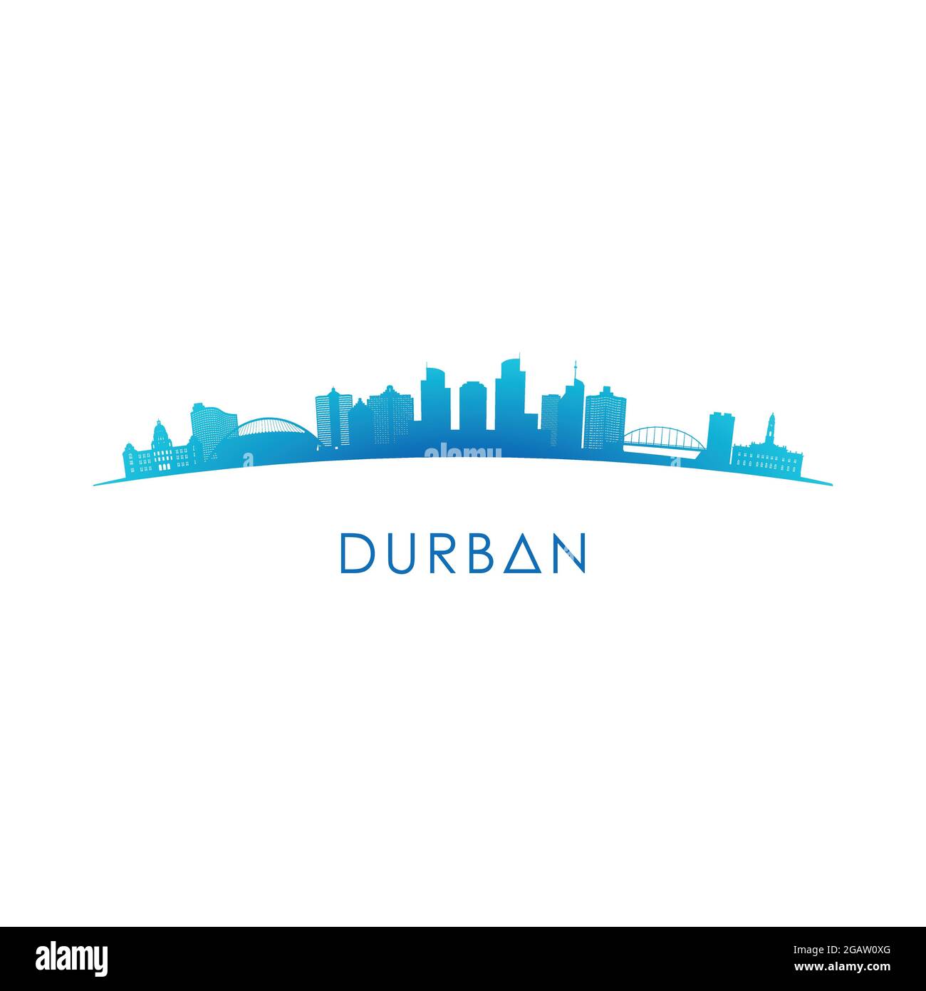 Durban skyline silhouette. Vector design colorful illustration Stock ...