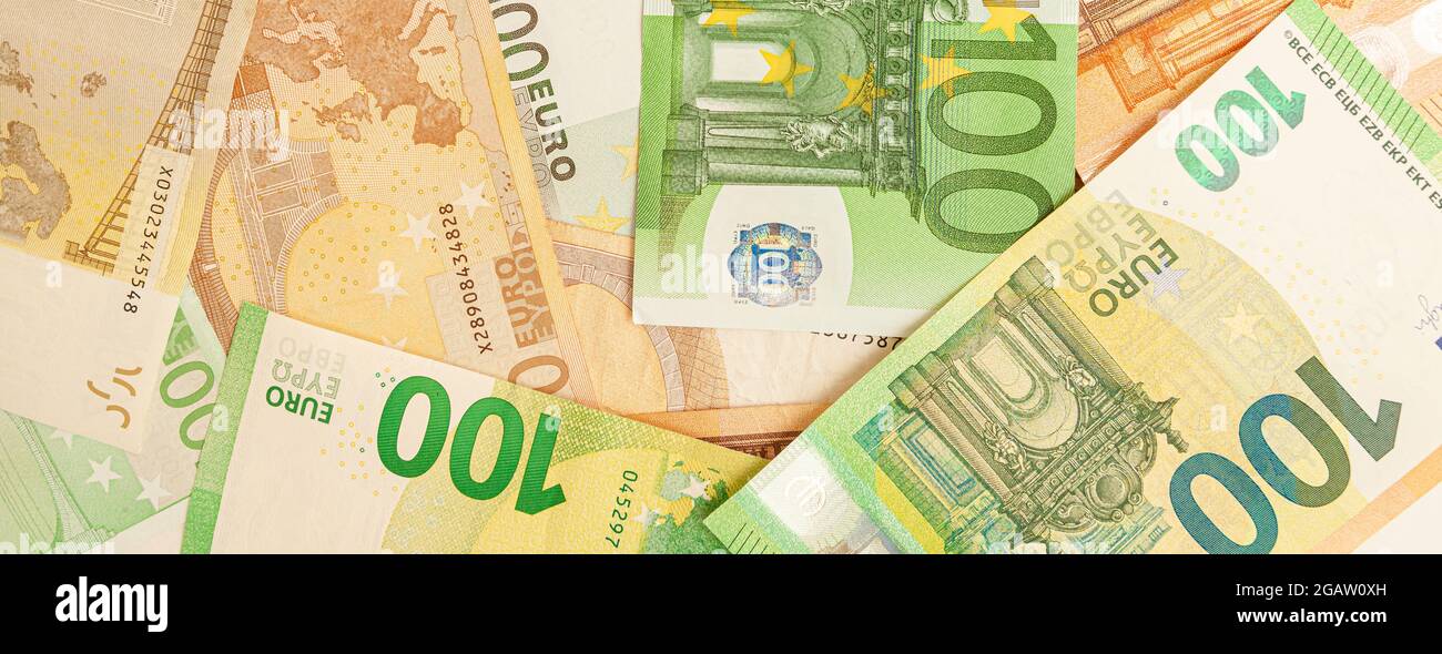 high-quality texture of euro banknotes panorama Stock Photo - Alamy