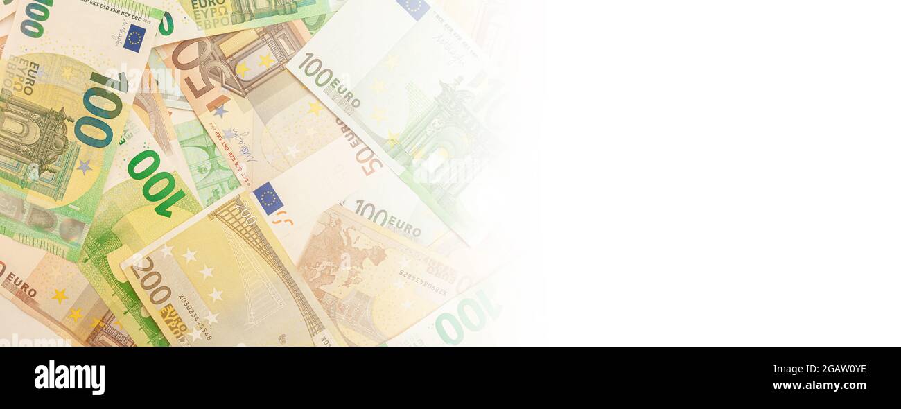 high-quality texture of euro banknotes panorama Stock Photo - Alamy