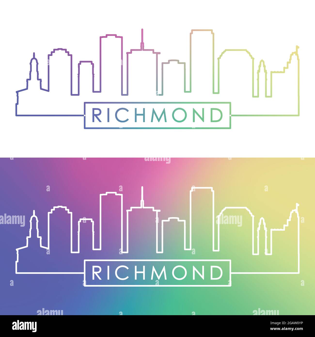 Richmond usa city skyline silhouette hi-res stock photography and ...