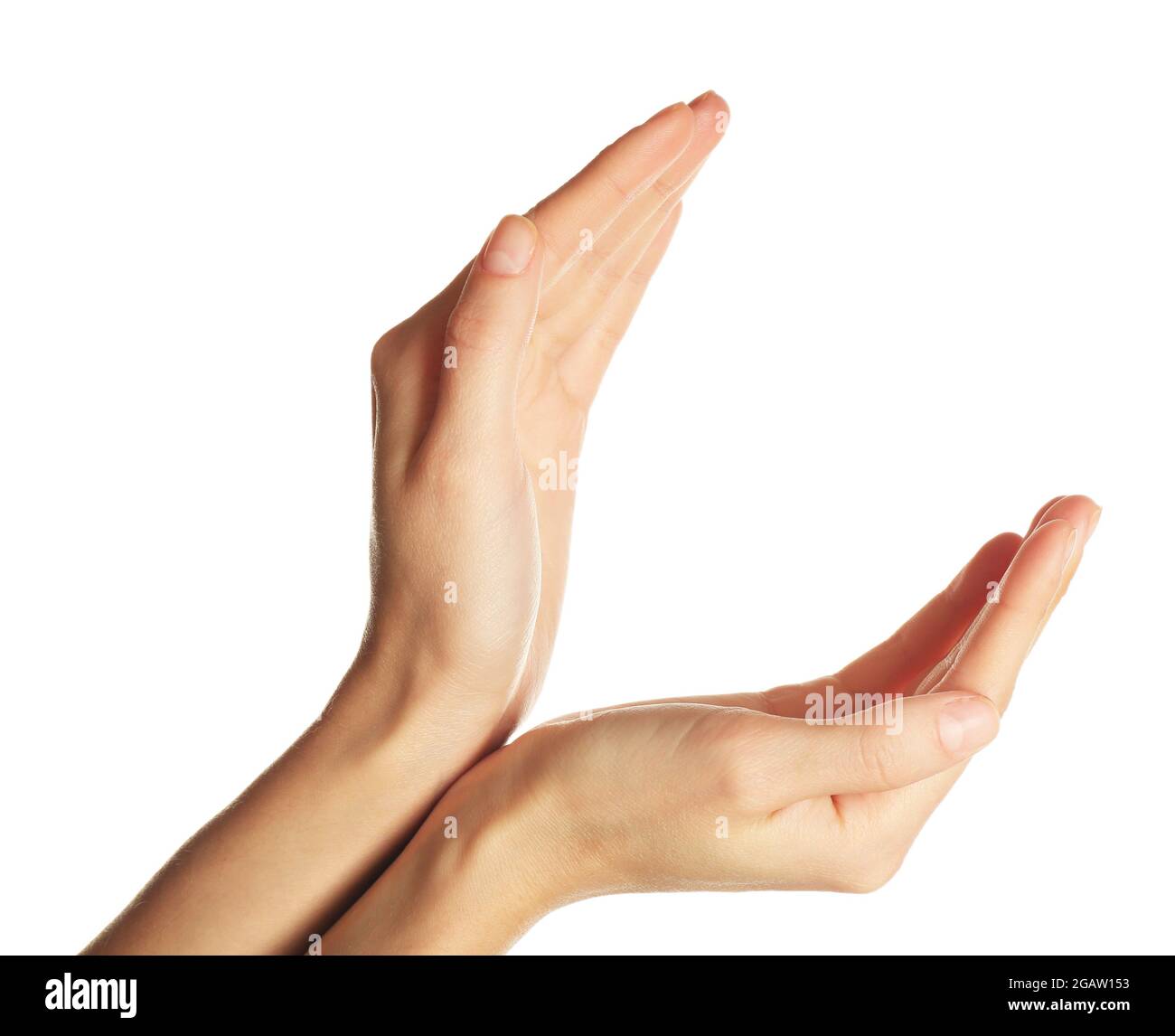 Human hands isolated on white background Stock Photo - Alamy