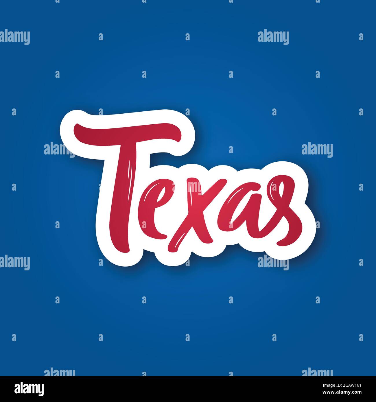 Texas - hand drawn lettering phrase. Sticker with lettering in paper ...