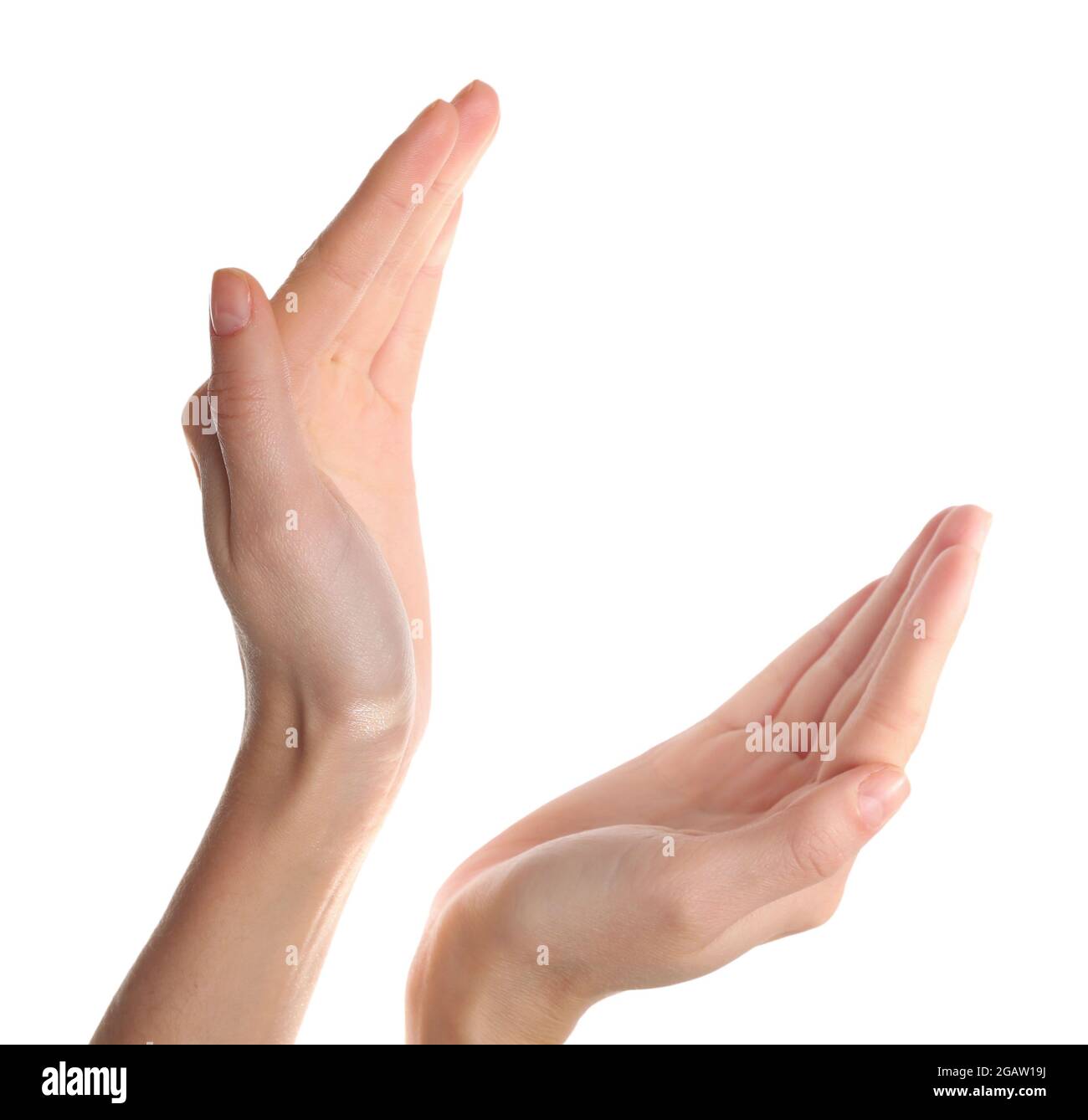Human hands isolated on white background Stock Photo - Alamy