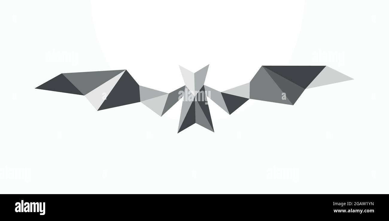 Bat polygonal abstract emblem. Geometric vector bat illustration ...
