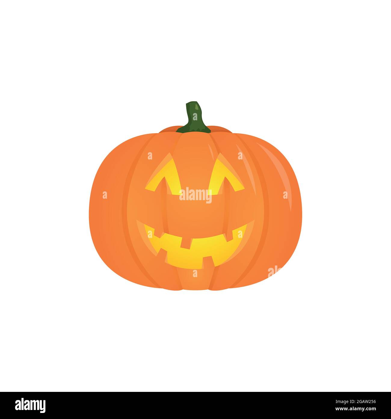 Vector Halloween pumpkin with candle inside, isolated on white ...