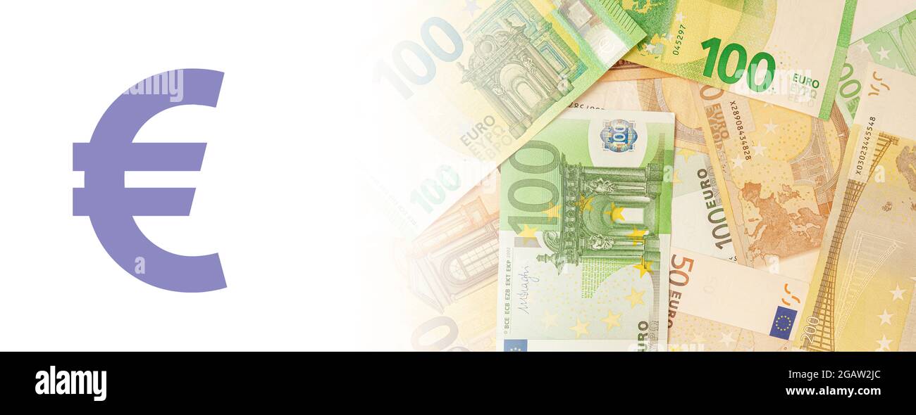 high-quality texture of euro banknotes panorama Stock Photo - Alamy