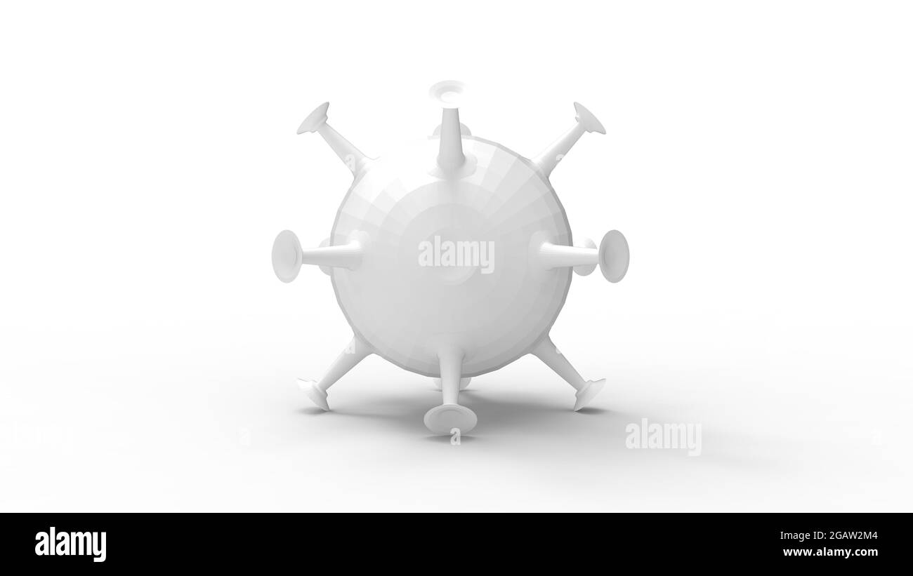 3D rendering of a virus microbe particle covid 19 disease germ ...