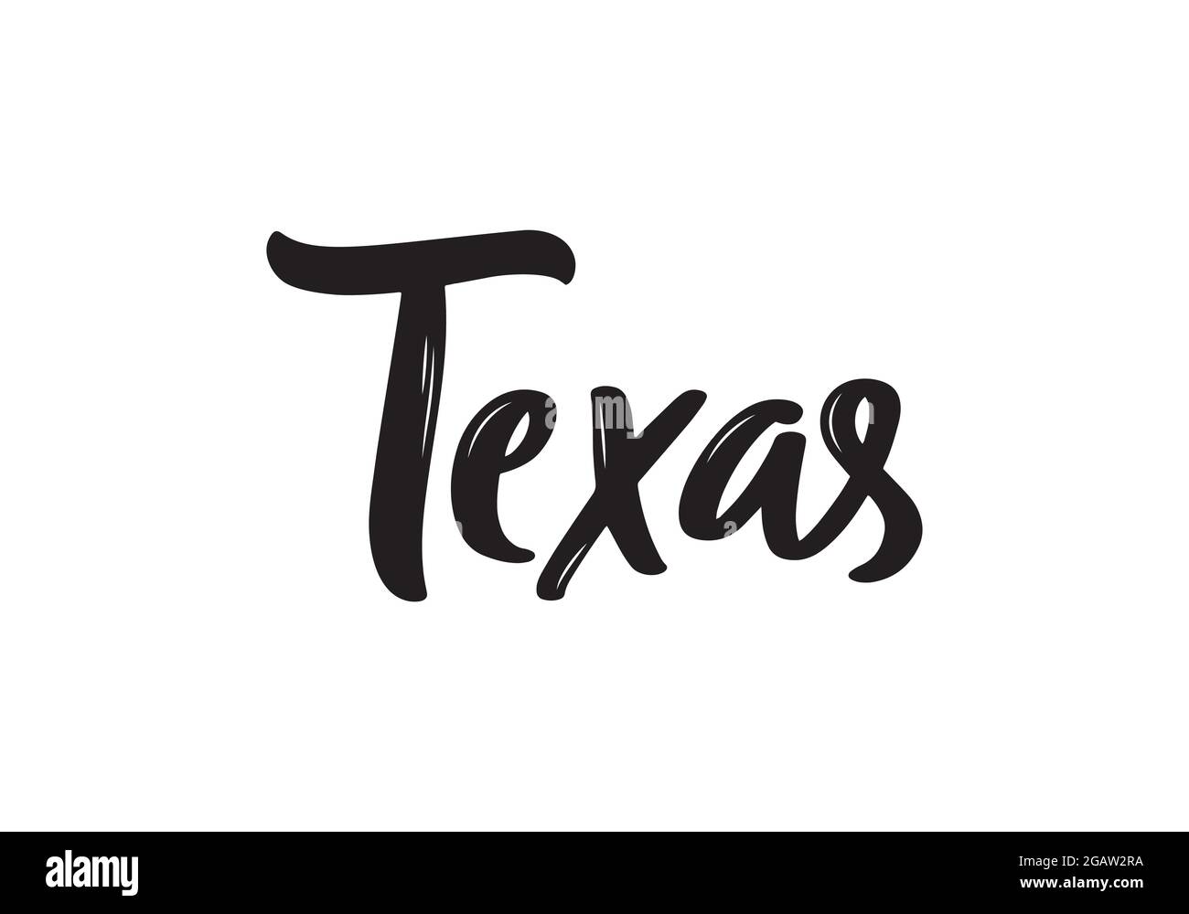 Texas Lettering. Handwritten name of the American state. Vector design ...