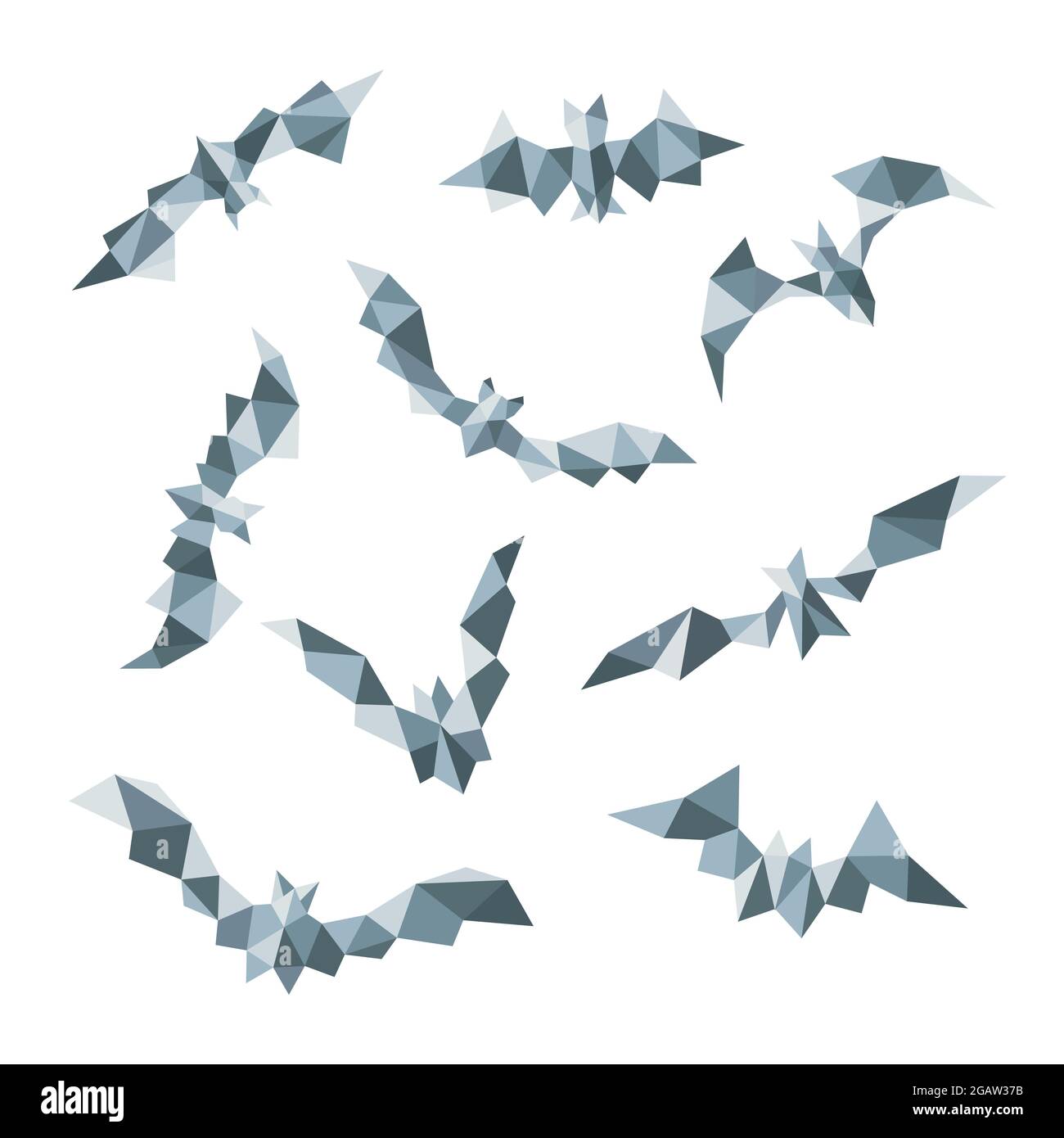 Collection of polygonal Bats Geometric vector bat illustration isolated ...