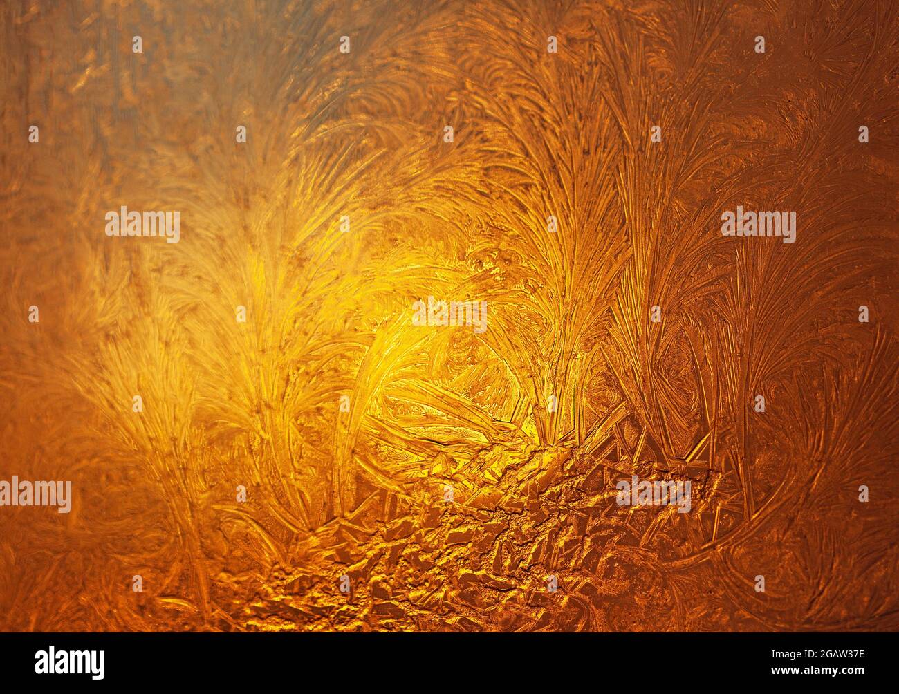 Frost pattern on the glass . Cold icy surface Stock Photo - Alamy