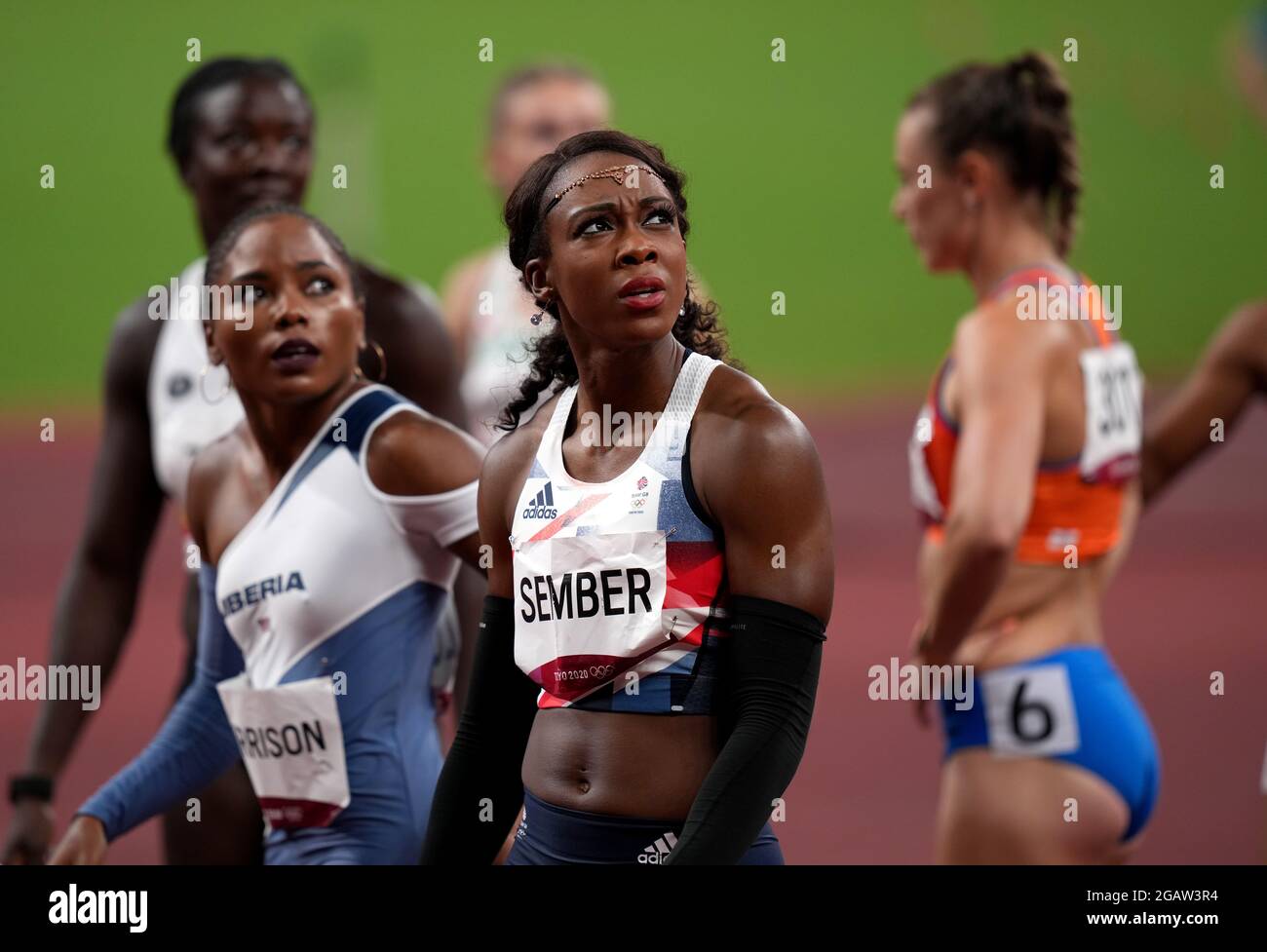 Great Britain's Cindy Sember reacts after the third semi-final of the ...