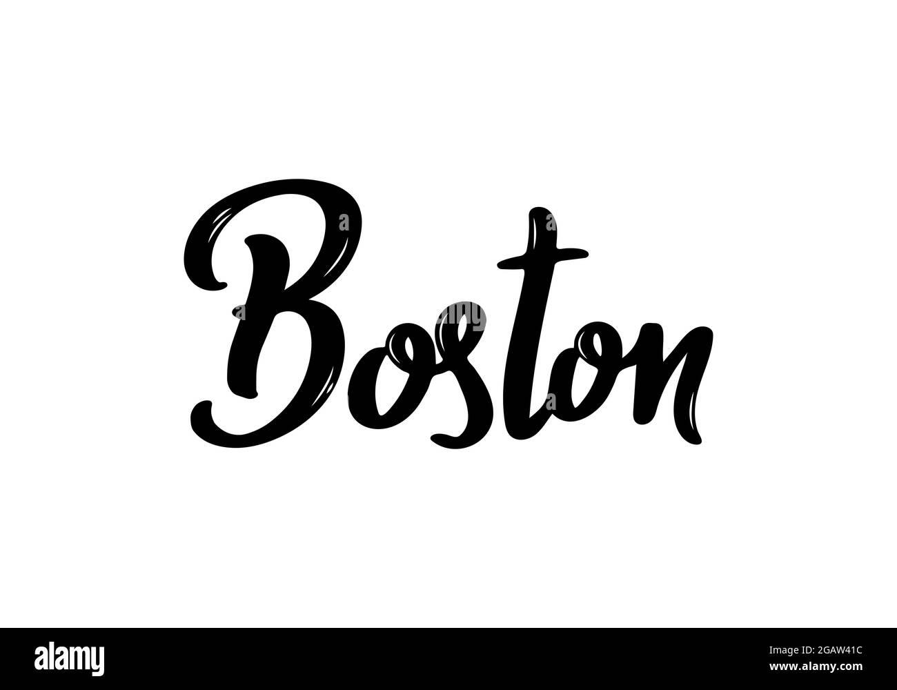 Boston Lettering. Handwritten name of the USA city. Vector design ...