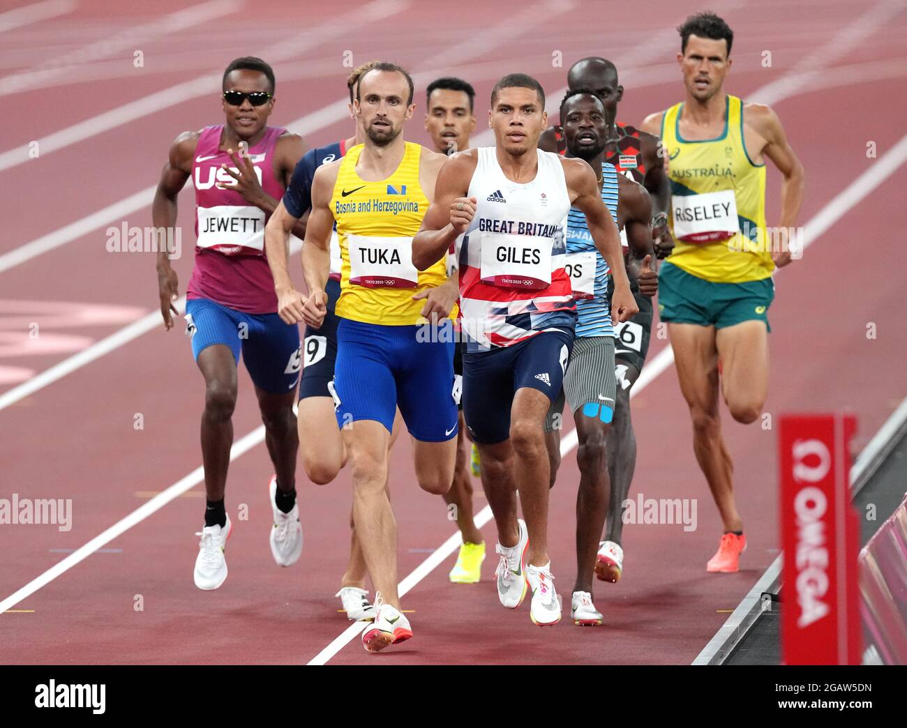 Great Britain's Elliot Giles (centre) in action during the third semi ...