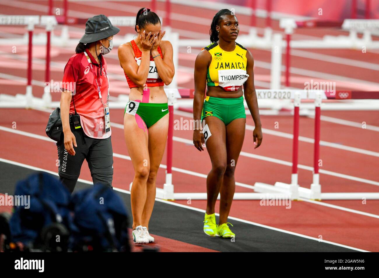 TOKYO, JAPAN - AUGUST 1: Luca Kozak of Hungary and Yanique Thompson of ...