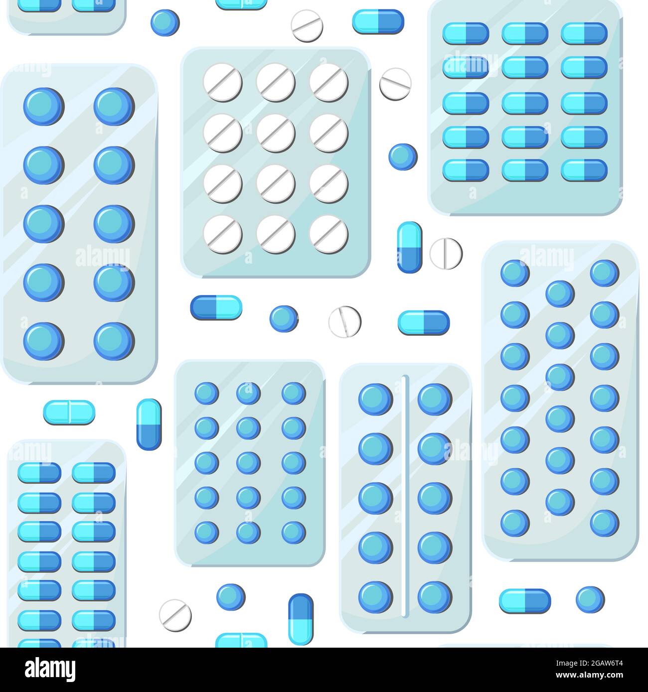 Medicines seamless pattern. Illustration with pills. Concurrency ...