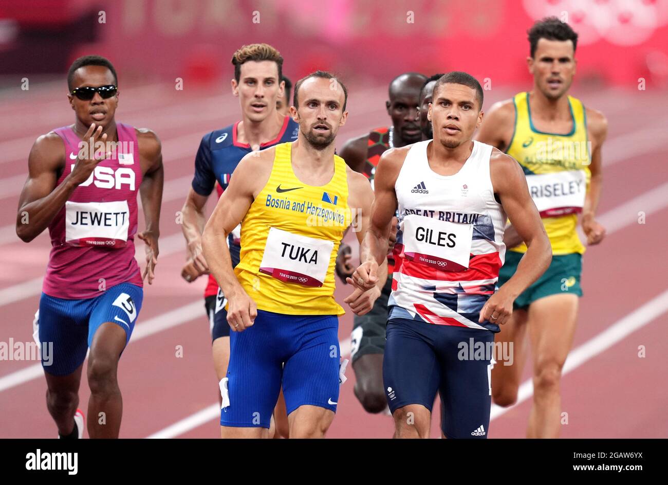 Great Britain's Elliot Giles (right) in action during the third semi ...