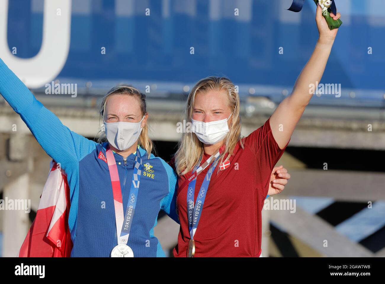 OLSSON Josefin (SWE) and RINDOM Anne-Marie (DEN) celebrate their medals, AUGUST 1st, 2021 ...