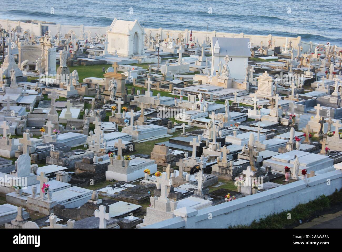 Cemetery in Old San Juan, Puerto Rico. Sunset time Stock Photo - Alamy