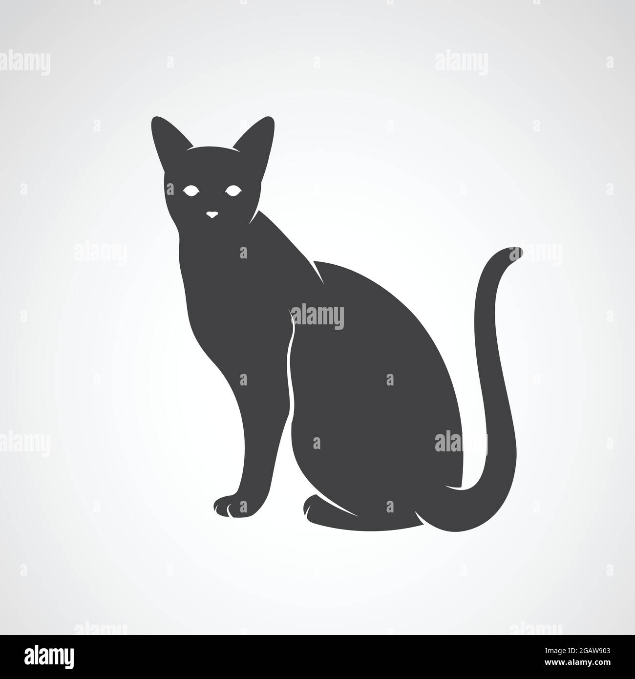 Vector image of an cat on a white background. Silhouette. Easy editable layered vector ...
