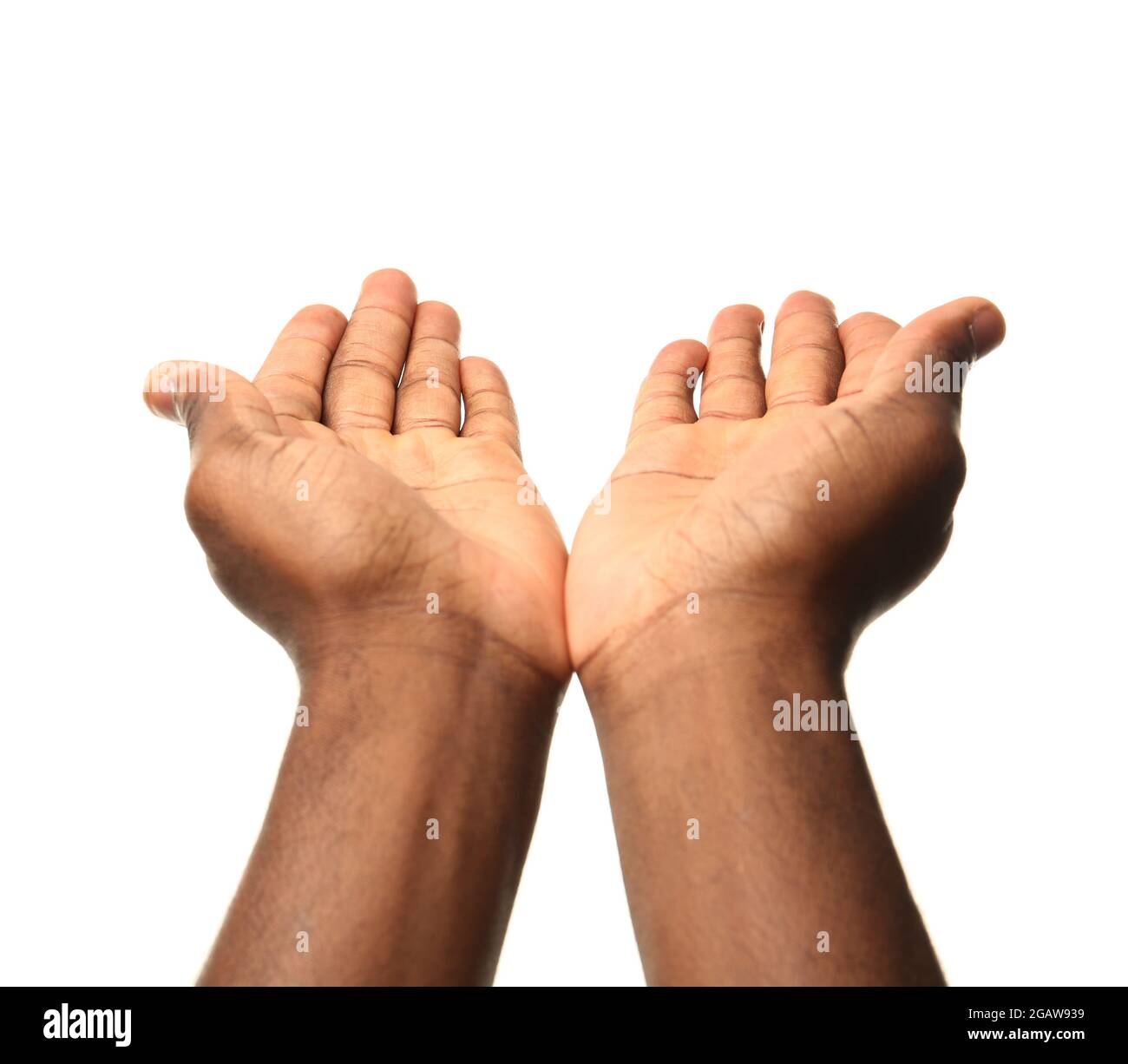 Male hands isolated on white Stock Photo - Alamy