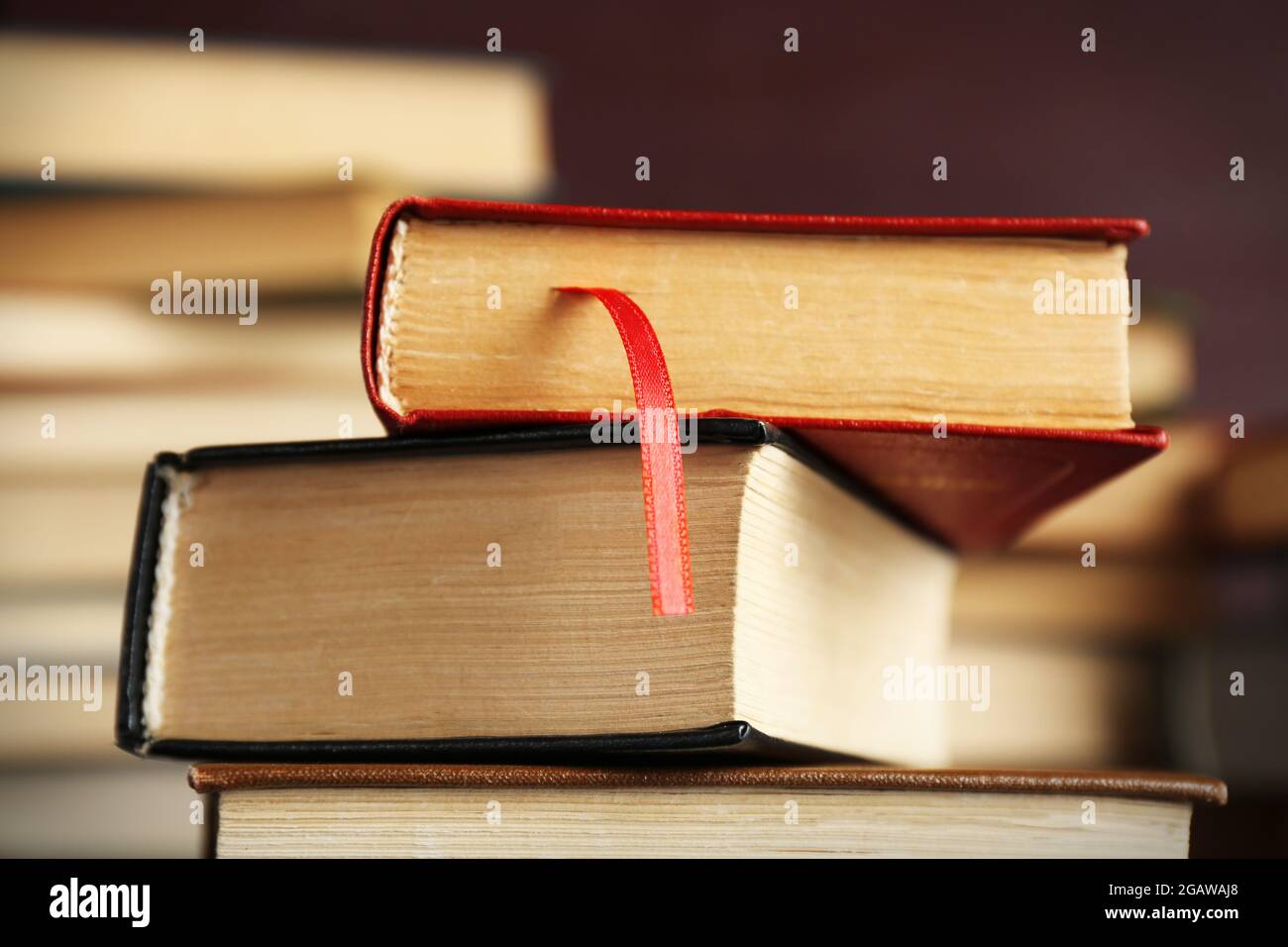 Pile of books, close-up Stock Photo - Alamy