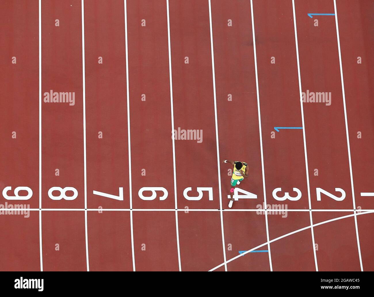 Tokyo, Japan. 1st Aug, 2021. Jaheel Hyde of Jamaica competes after ...
