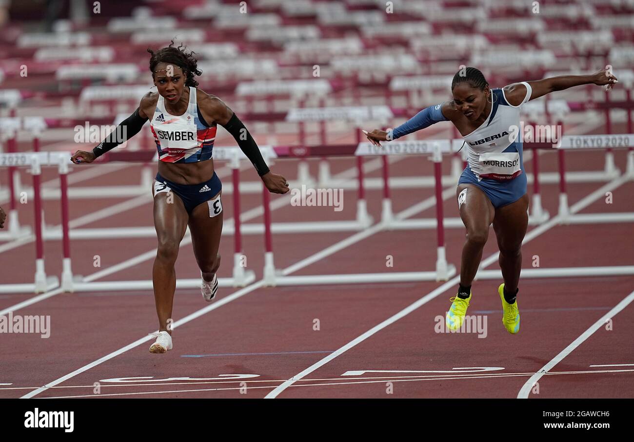 August 1, 2021: Cindy Sember during 100 meter hurdles for women at the ...