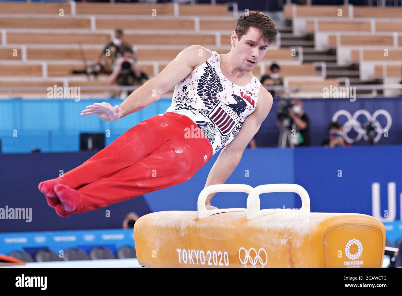 Tokyo, Japan. 01st Aug, 2021. Alec Yoder, of United States, performs on ...