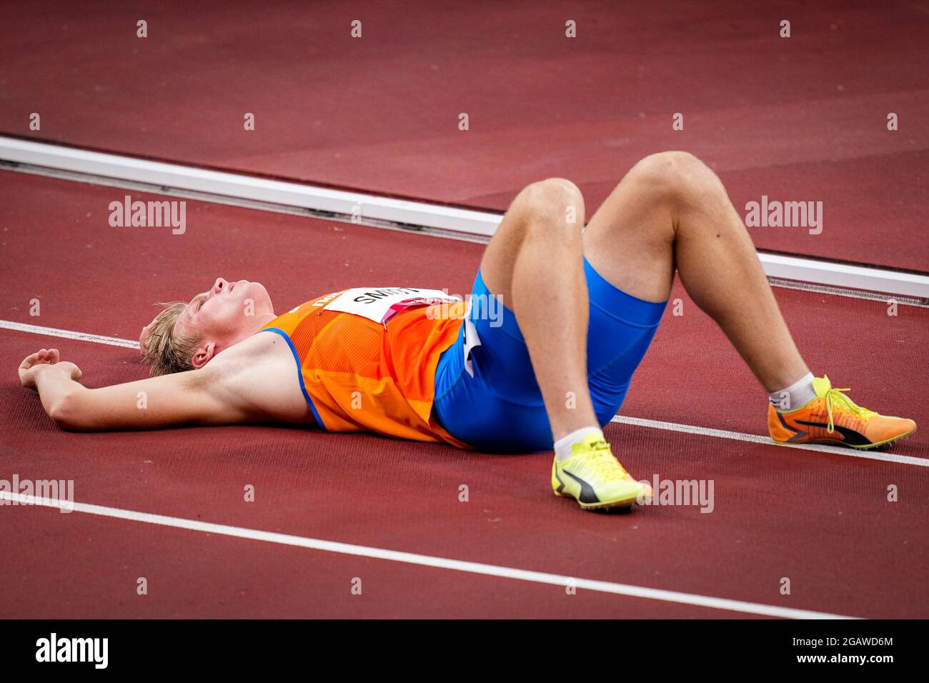 TOKYO, JAPAN - AUGUST 1: Nick Smidt of the Netherlands reacts after he ...
