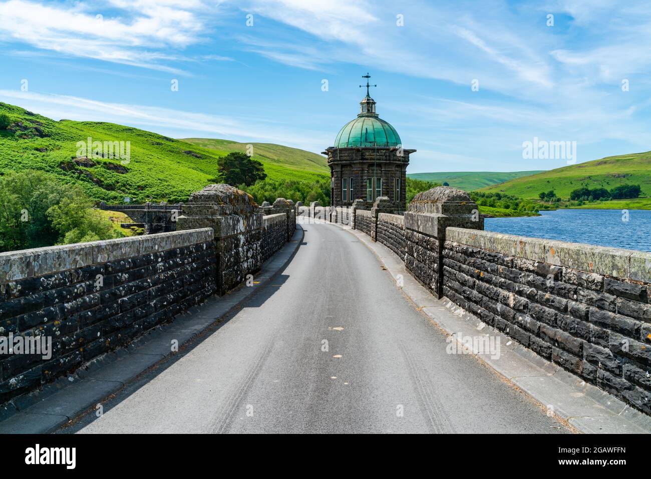 Road over Craig Goch Dam in Elan Valley, Powys, Wales Stock Photo - Alamy