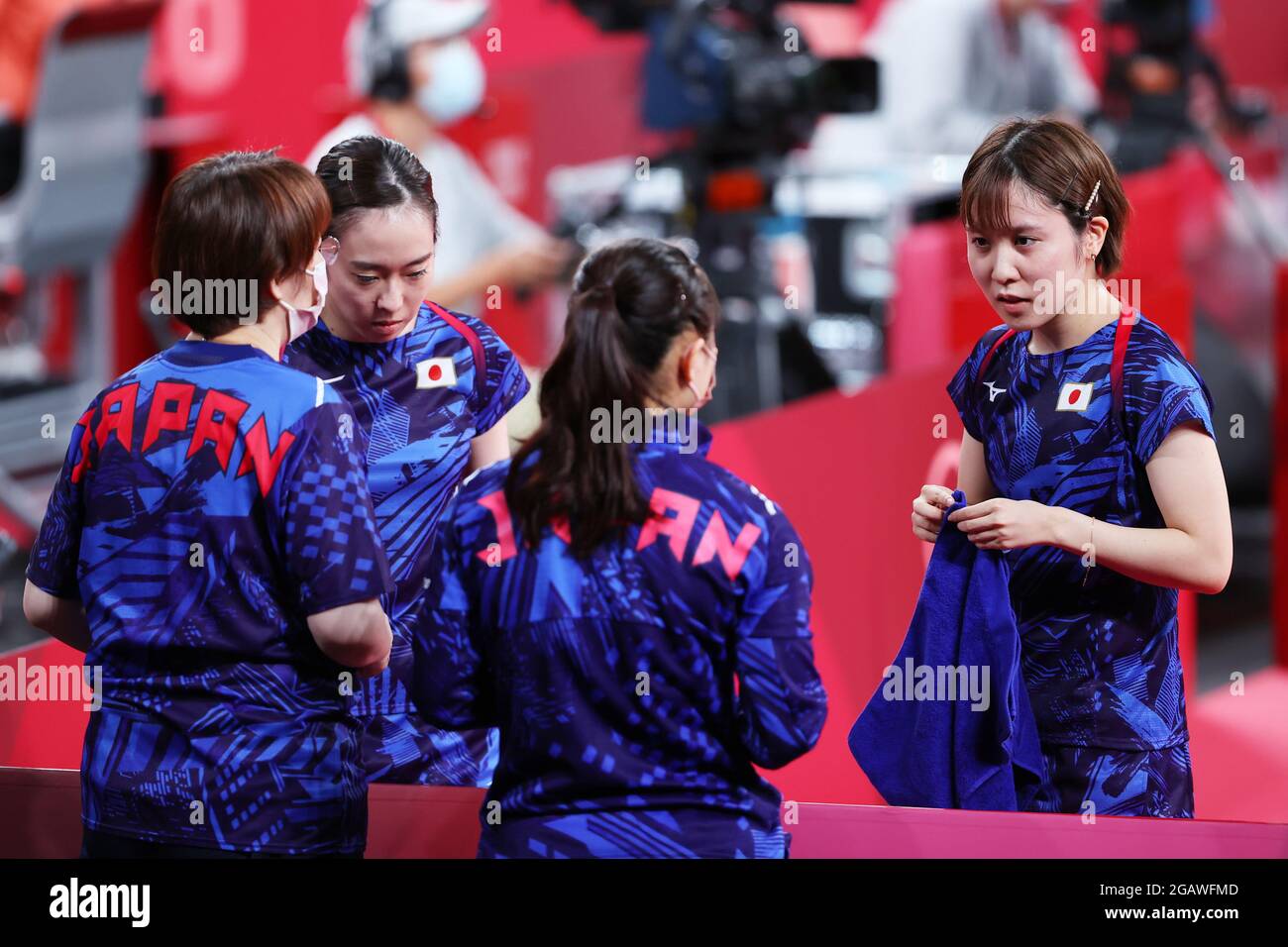Tokyo, Japan. 1st Aug, 2021. (L to R) Kasumi Ishikawa, Mima Ito, Miu ...