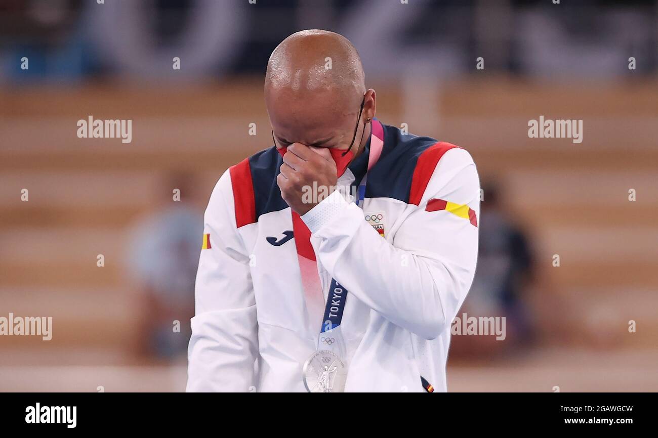 Tokyo, Japan. 1st Aug, 2021. Rayderley Zapata of Spain reacts during ...