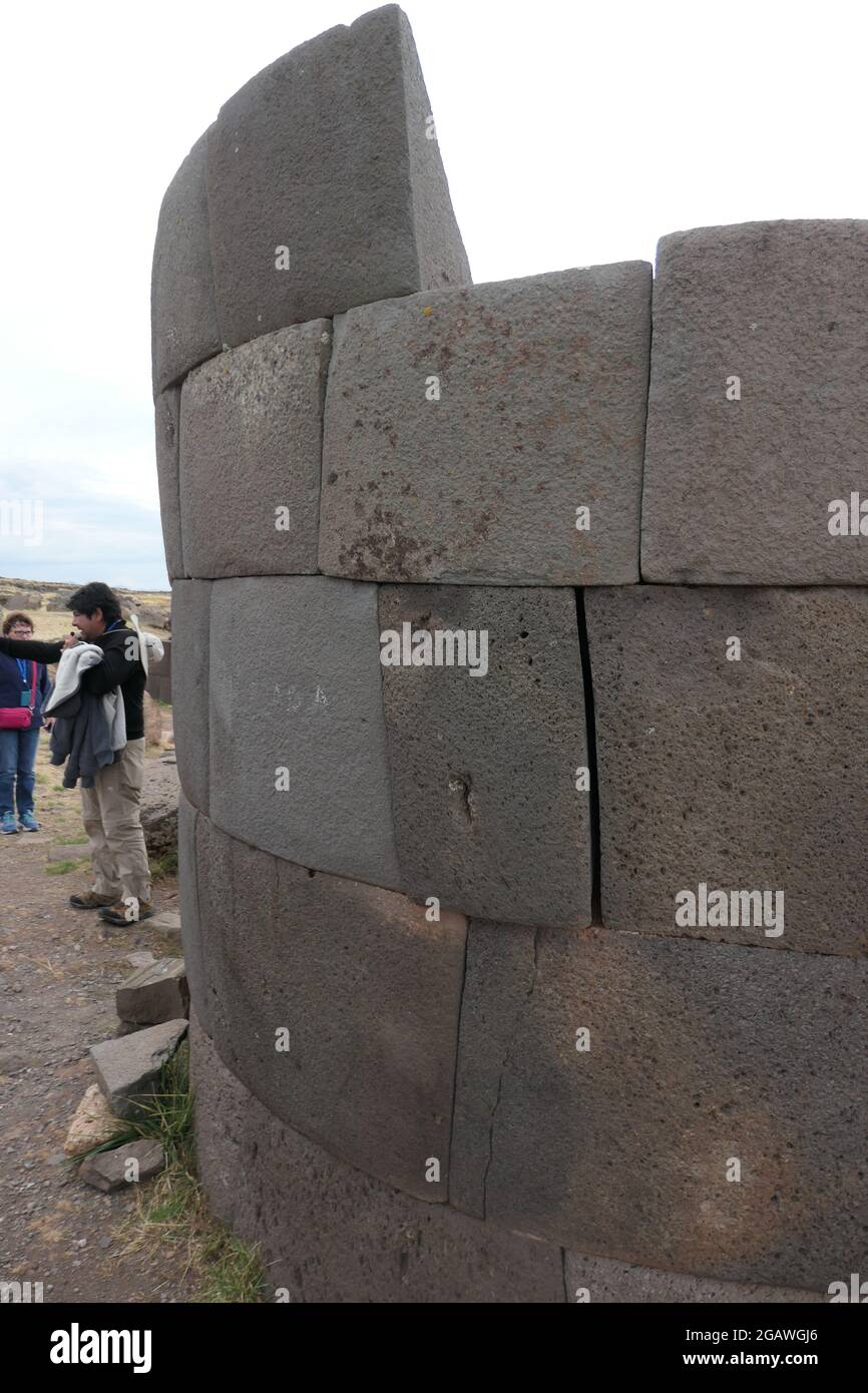 Inca cemetery Puno near shores of Lake Titicaca pre Inca village Peru ...