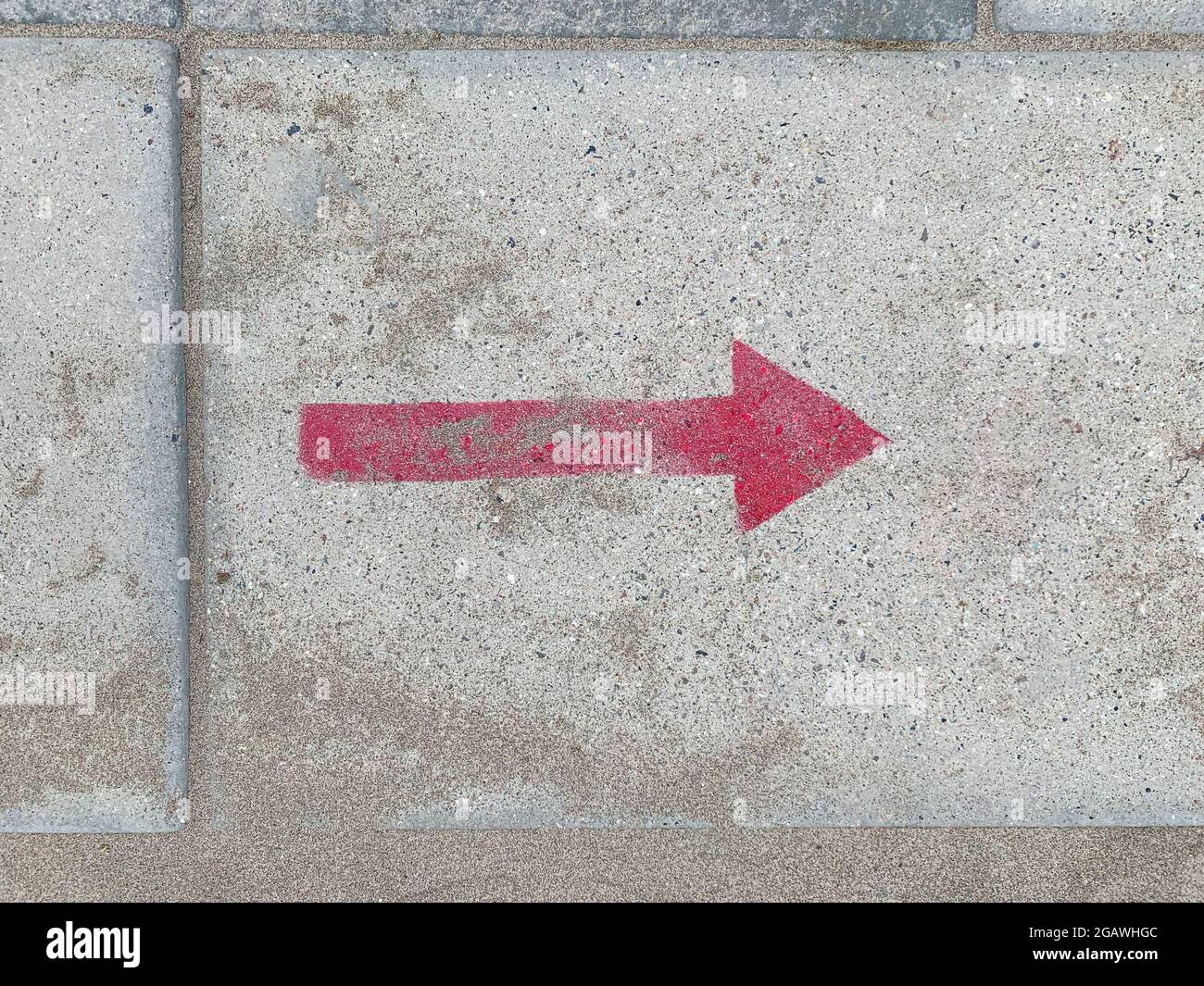 Arrow on walkway beach - Arrow on walkway indicate the way Stock Photo ...