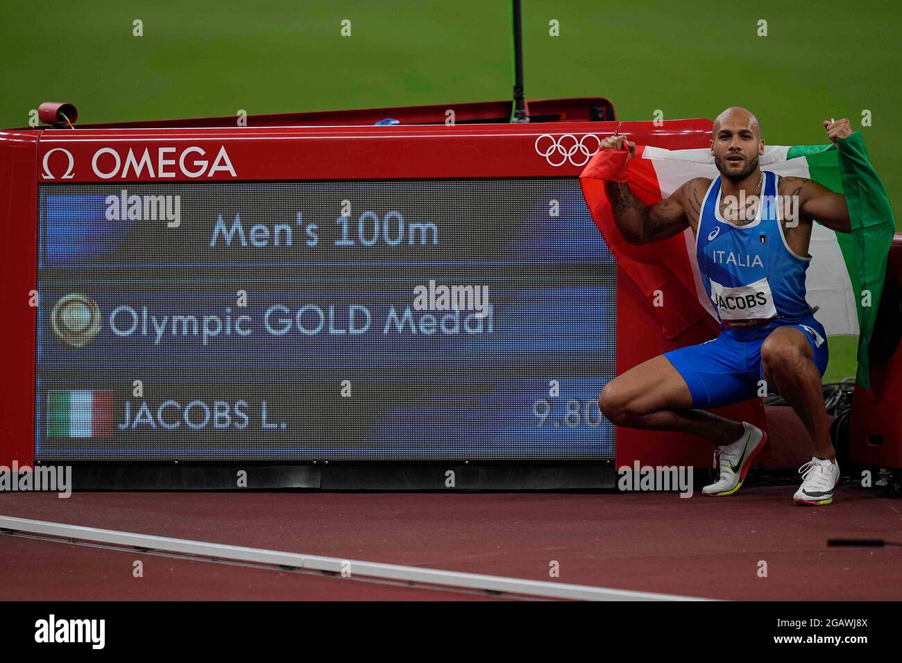 August 1, 2021: Lamont Marcell Jacobs winning the 100 meter for men at ...