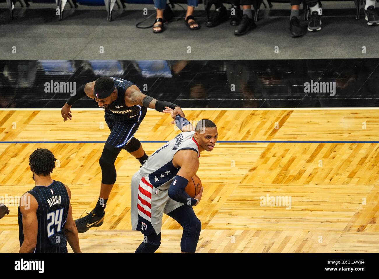 Orlando, Florida, USA, April 7, 2021, Washington Wizards face the ...