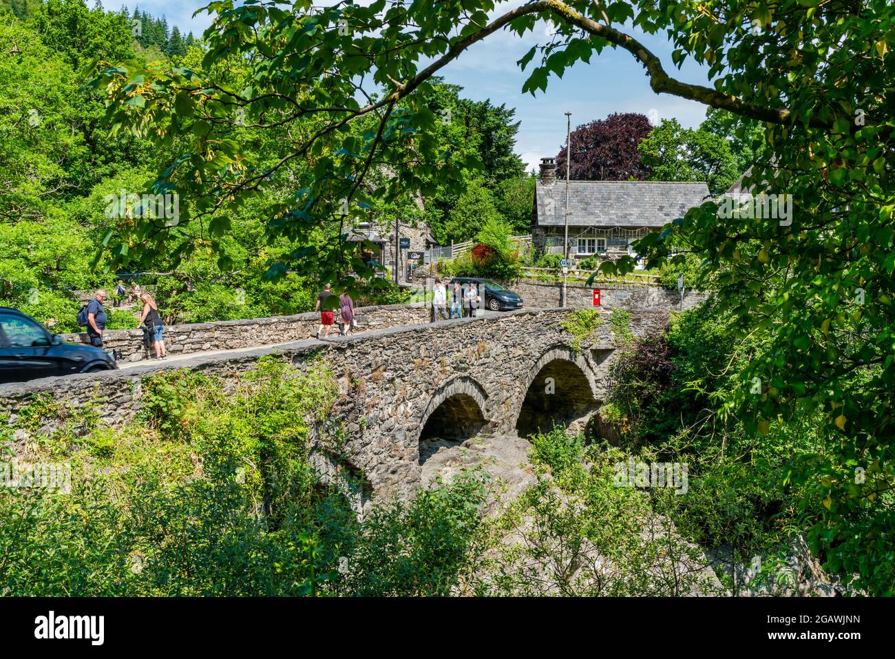 BETWS-Y-COED, WALES - JULY 02, 2021: Betws-y-coed is a picturesque ...