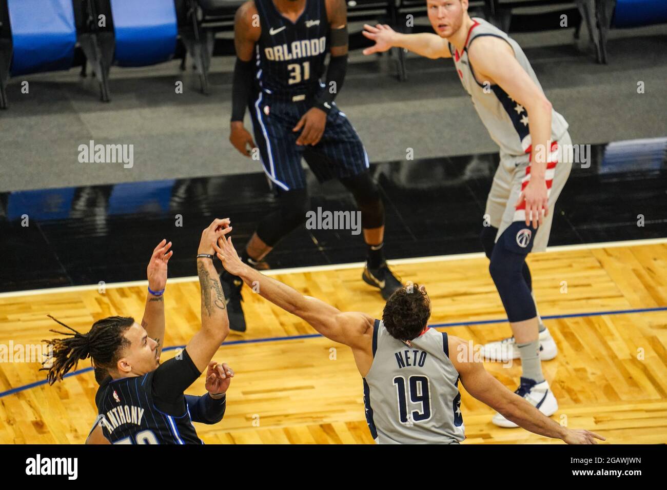 Orlando, Florida, USA, April 7, 2021, Washington Wizards face the ...