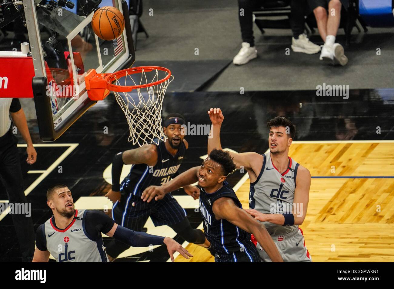 Orlando, Florida, USA, April 7, 2021, Washington Wizards face the ...