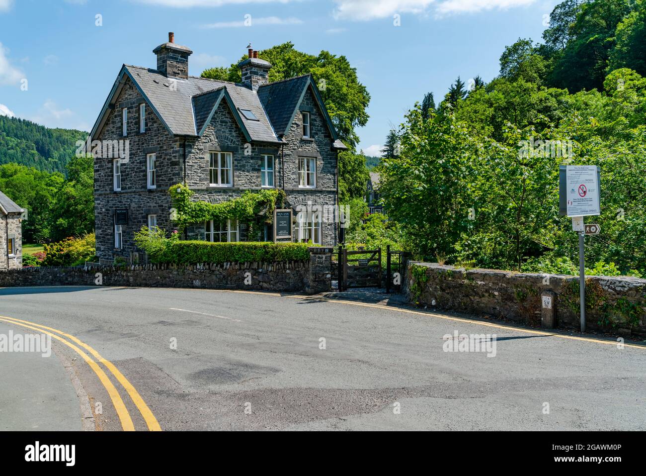 BETWS-Y-COED, WALES - JULY 02, 2021: Betws-y-coed is a picturesque ...