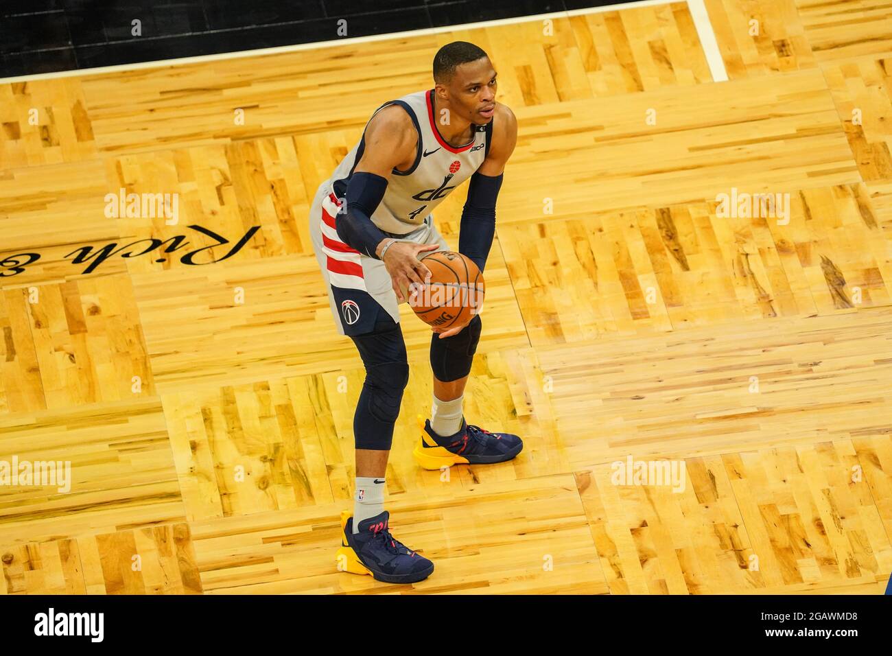 Orlando, Florida, USA, April 7, 2021, Washington Wizards face the ...