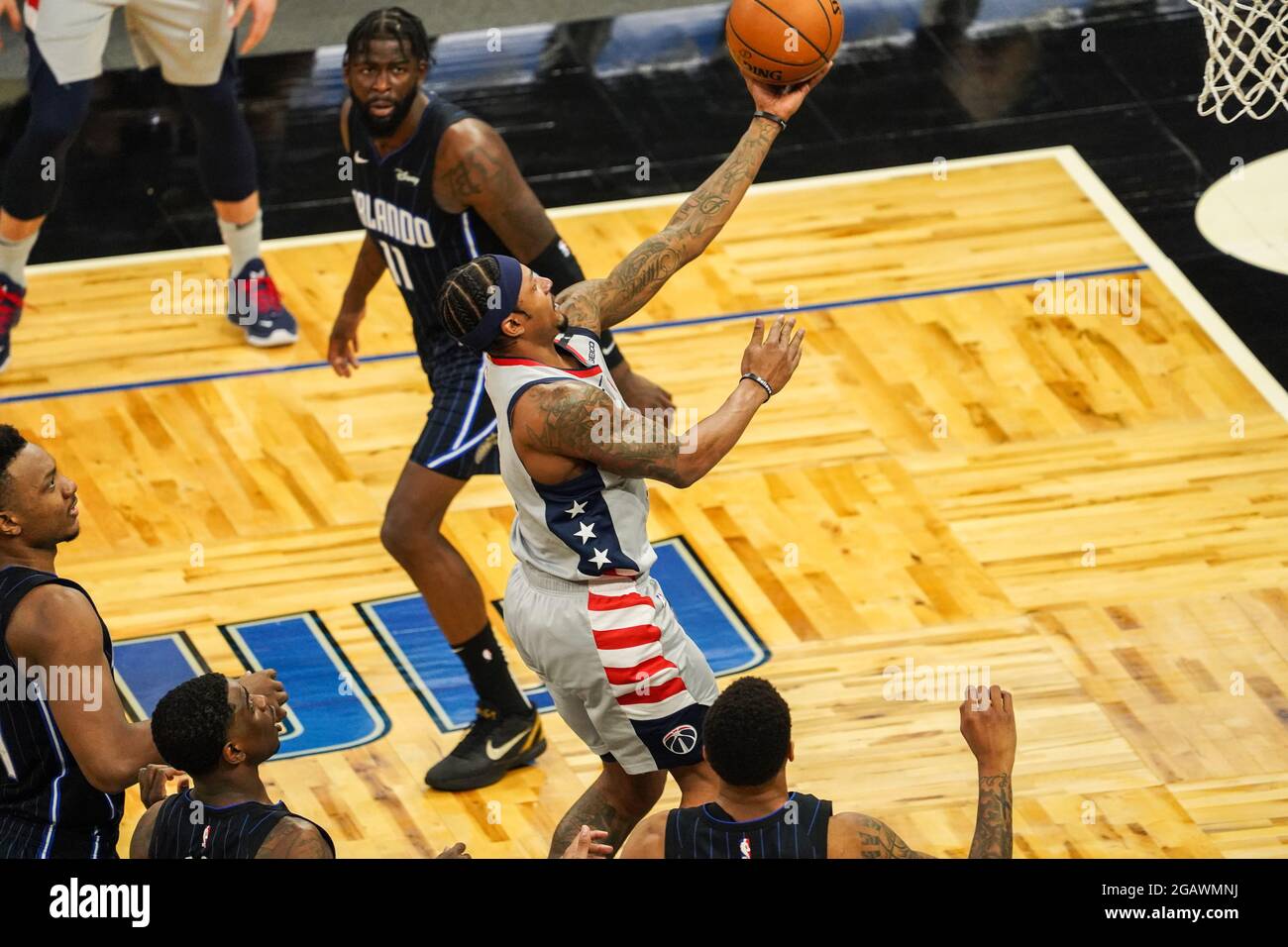 Orlando, Florida, USA, April 7, 2021, Washington Wizards face the ...