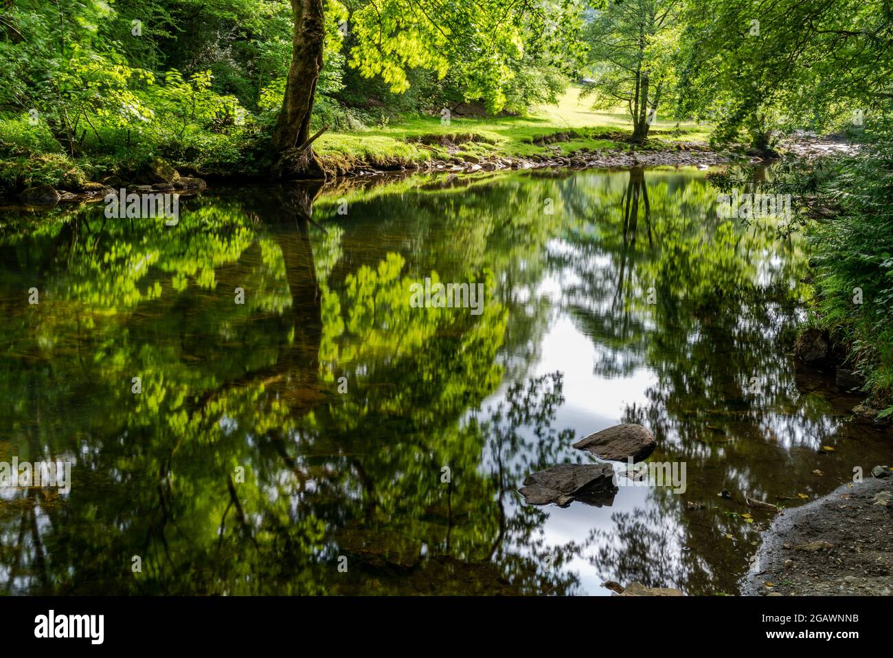 River Llugwy in Betws-y-coed, Wales. Long exposure effect Stock Photo ...