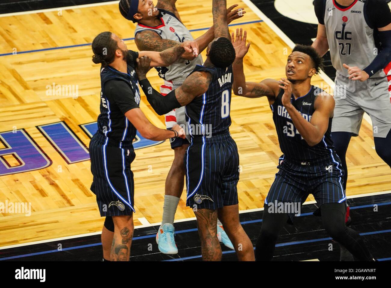 Orlando, Florida, USA, April 7, 2021, Washington Wizards face the ...