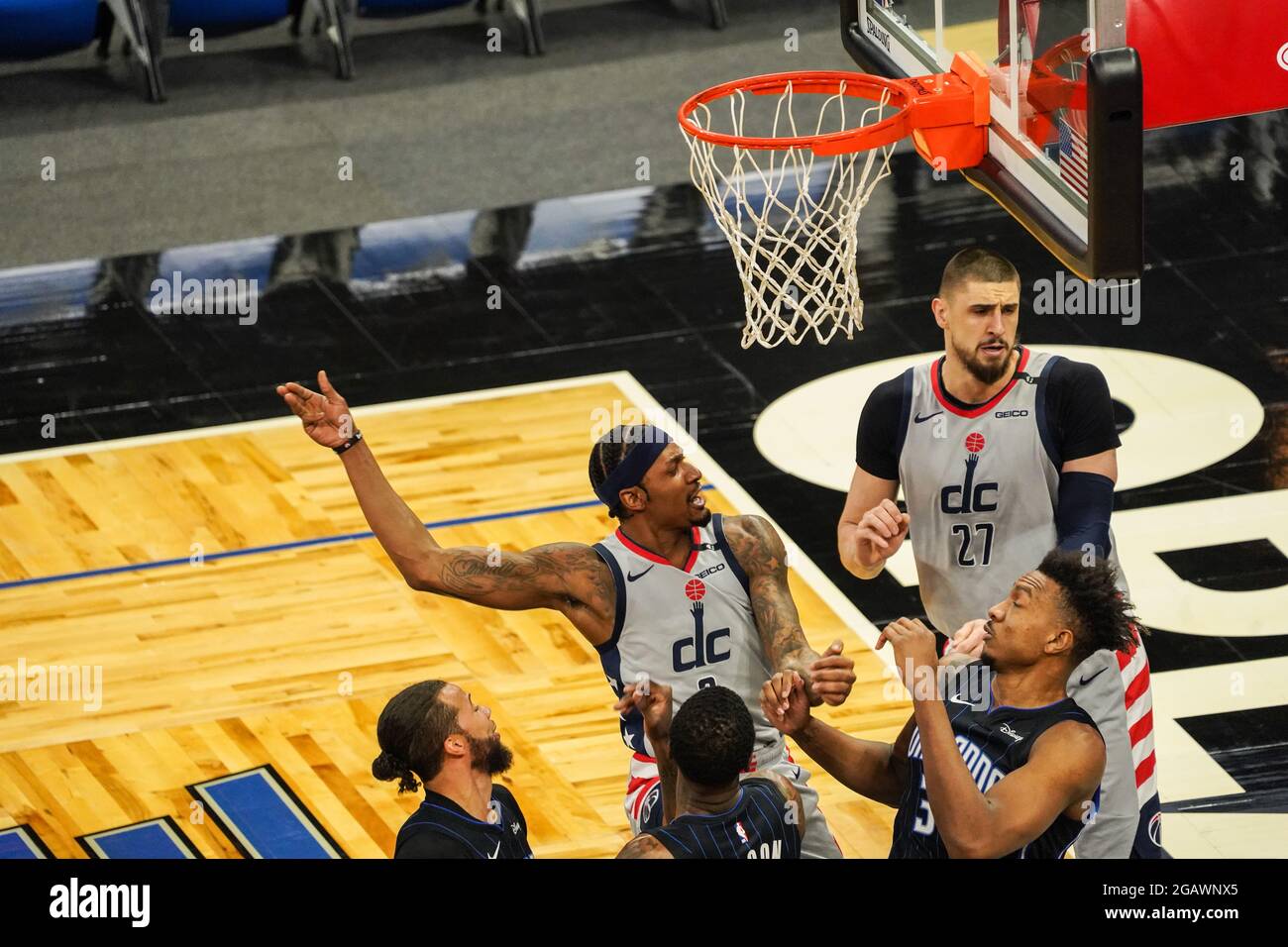 Orlando, Florida, USA, April 7, 2021, Washington Wizards face the ...