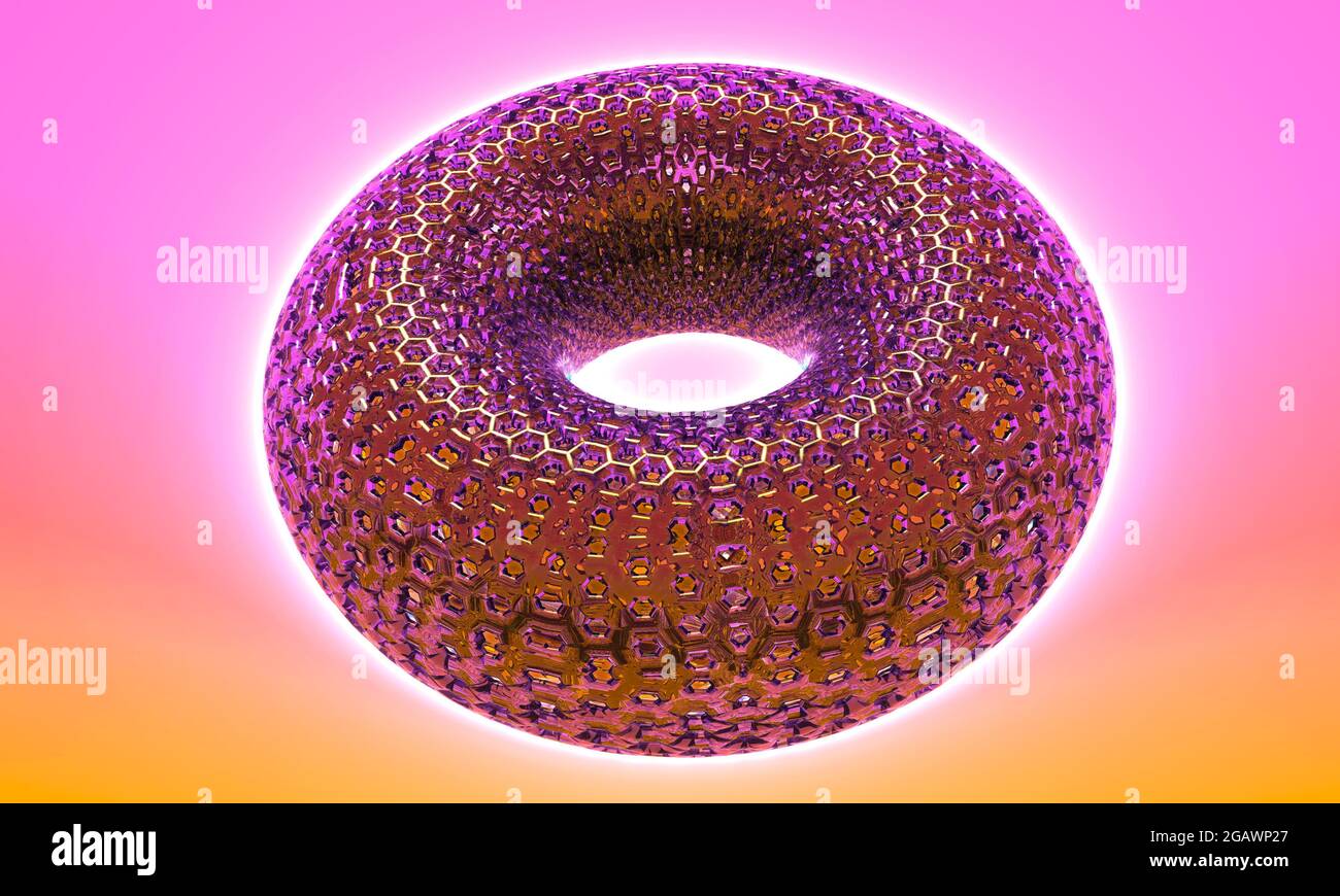 3d render of realistic pink diamond appetizing donut with sprinkles fly ...