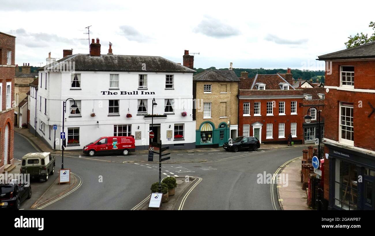 Woodbridge, Suffolk - 1 August 2021: The Bull Inn, pub and restaurant ...