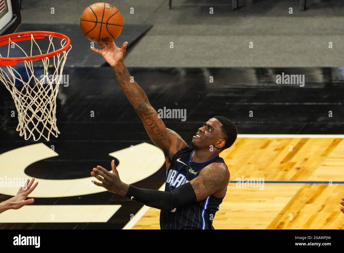 Orlando, Florida, USA, April 7, 2021, Orlando Magic player Dwayne Bacon ...