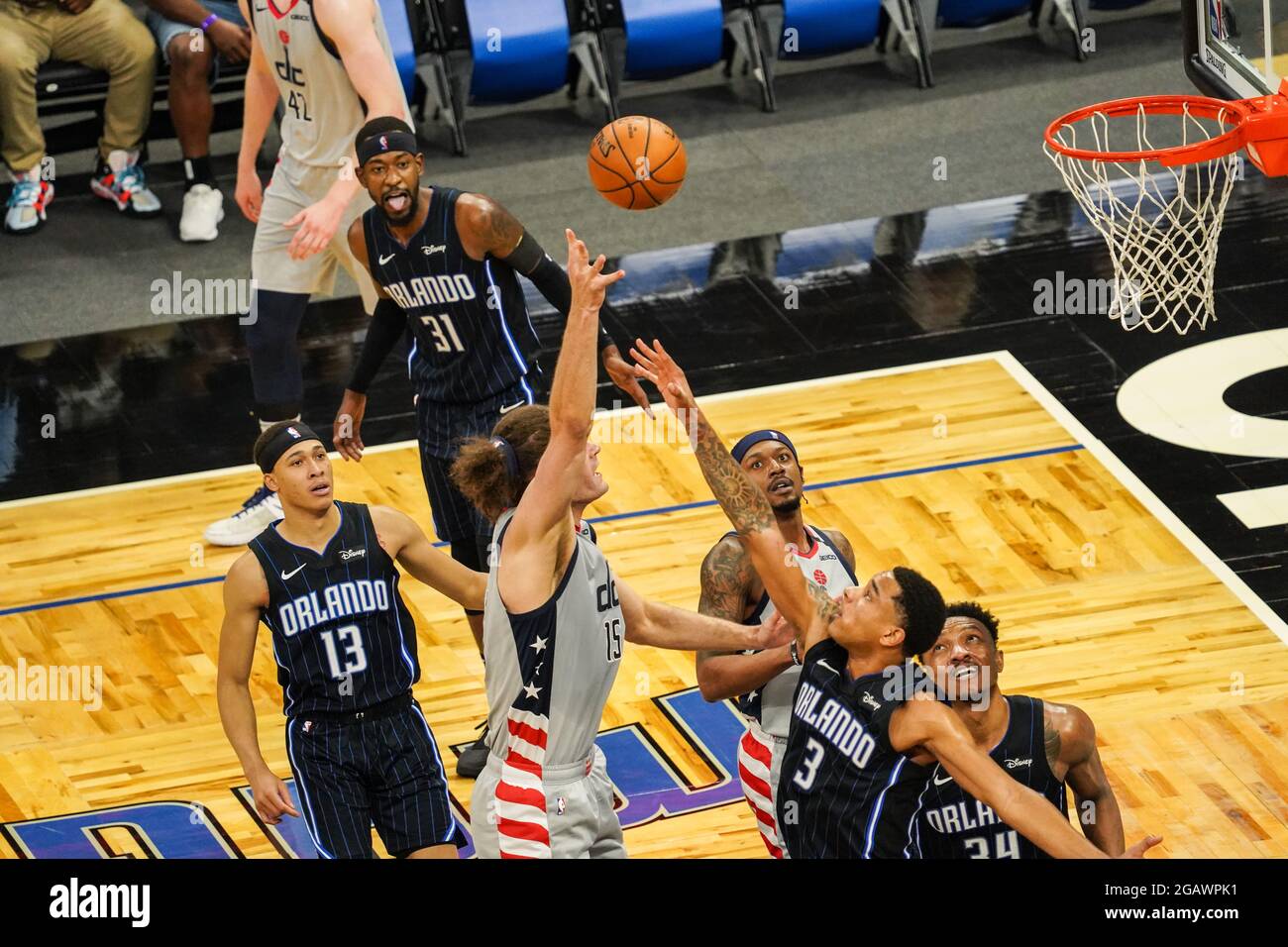 Orlando, Florida, USA, April 7, 2021, Washington Wizards face the ...